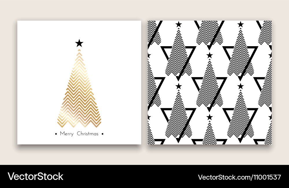 Christmas tree in line art 03 Royalty Free Vector Image
