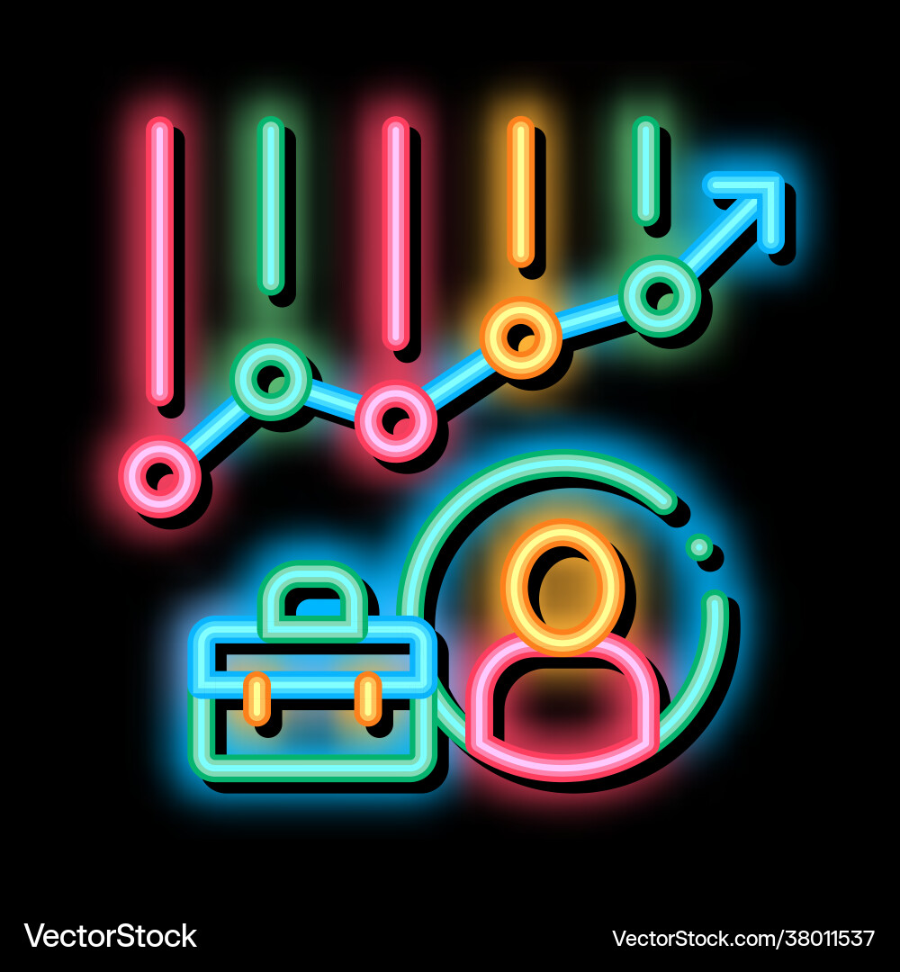 Graph chart avatar and case job hunting Royalty Free Vector