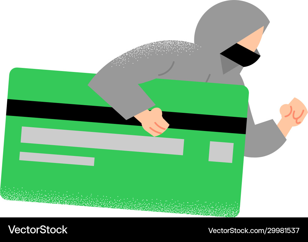 Hacker committing cyber crime stealing money Vector Image