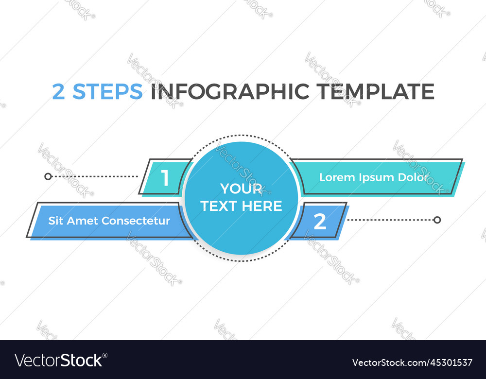 Infographic template with 2 steps Royalty Free Vector Image
