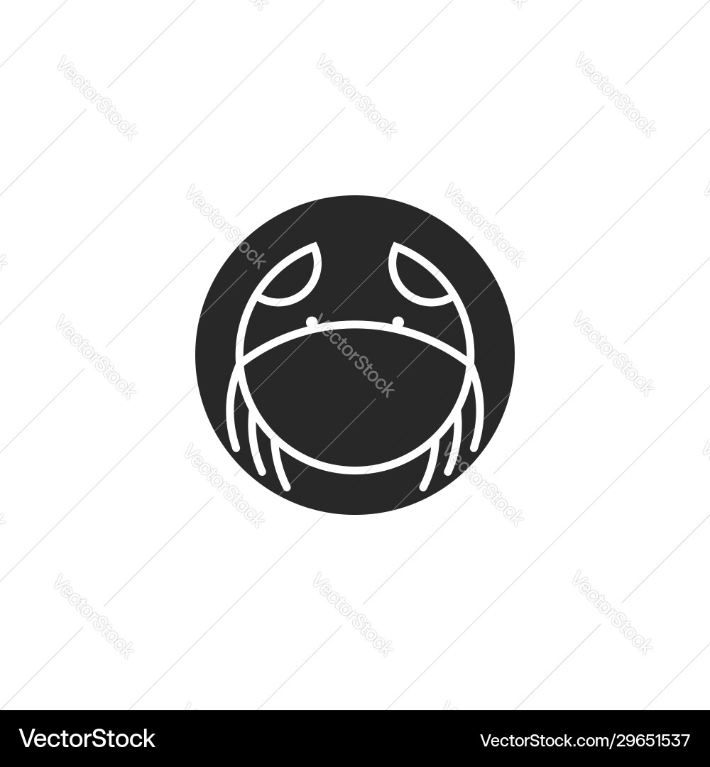 Logo crab round shape crustacean silhouette Vector Image