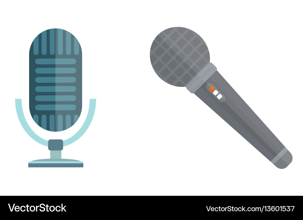 Microphone icon isolated interview music tv Vector Image