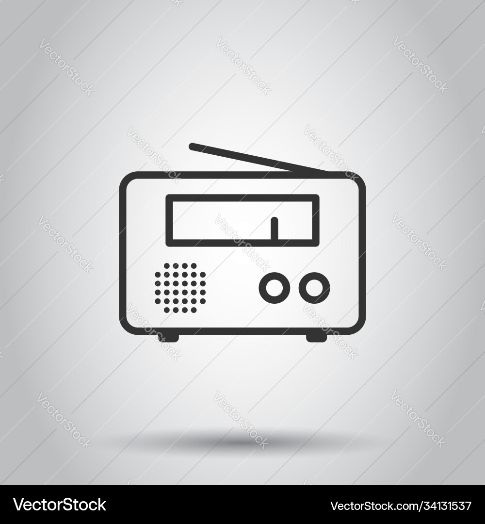 Radio icon in flat style fm broadcast on white Vector Image