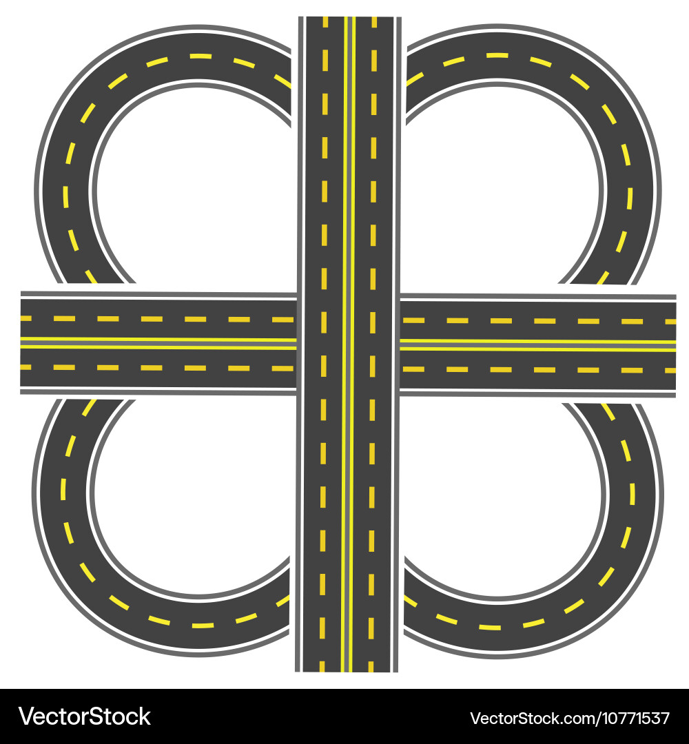 Set to build a transport interchange highway Vector Image
