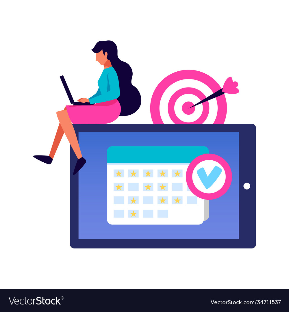 Target planning users composition Royalty Free Vector Image