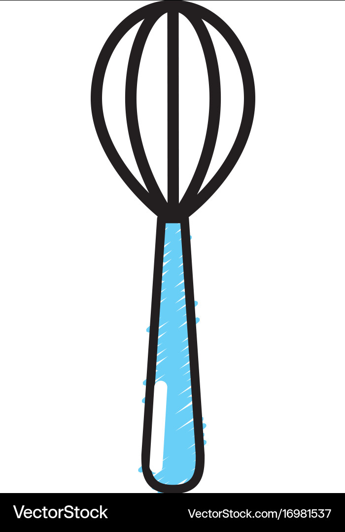Whisk kitchen utensil object to cuisine Royalty Free Vector