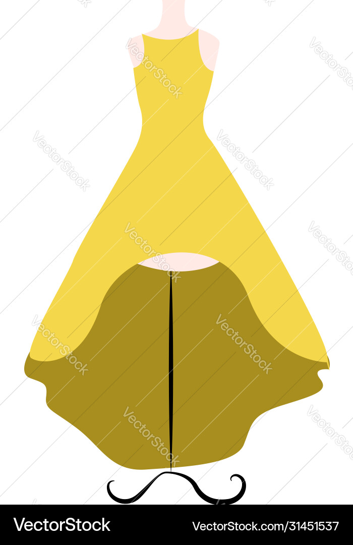 Yellow dress on white background Royalty Free Vector Image
