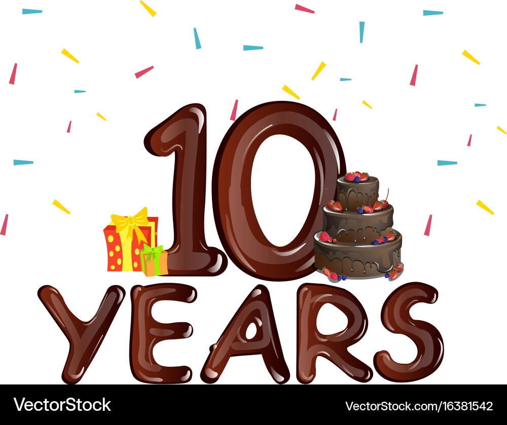 10 years anniversary celebration birthday Vector Image