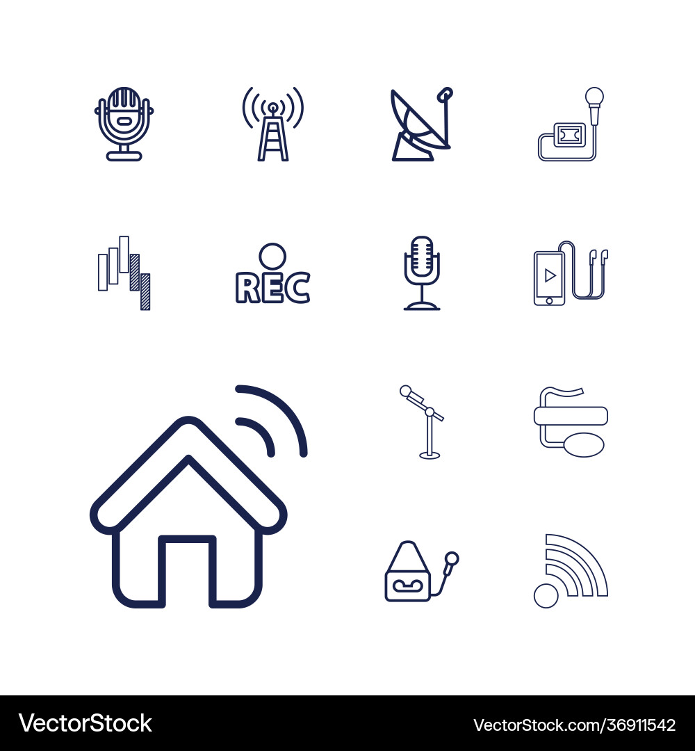 13 radio icons Royalty Free Vector Image - VectorStock