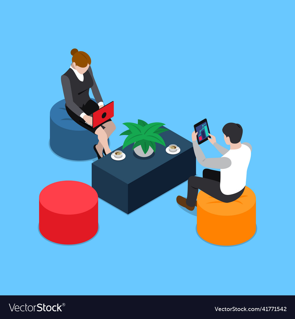 Concept of the coworking center business meeting Vector Image Concept of the coworking center business meeting Vector Image