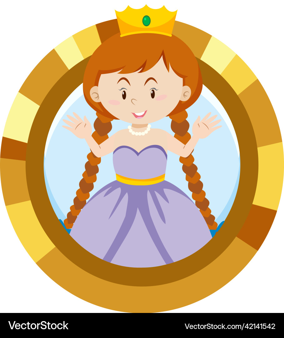 Cute princess cartoon character Royalty Free Vector Image
