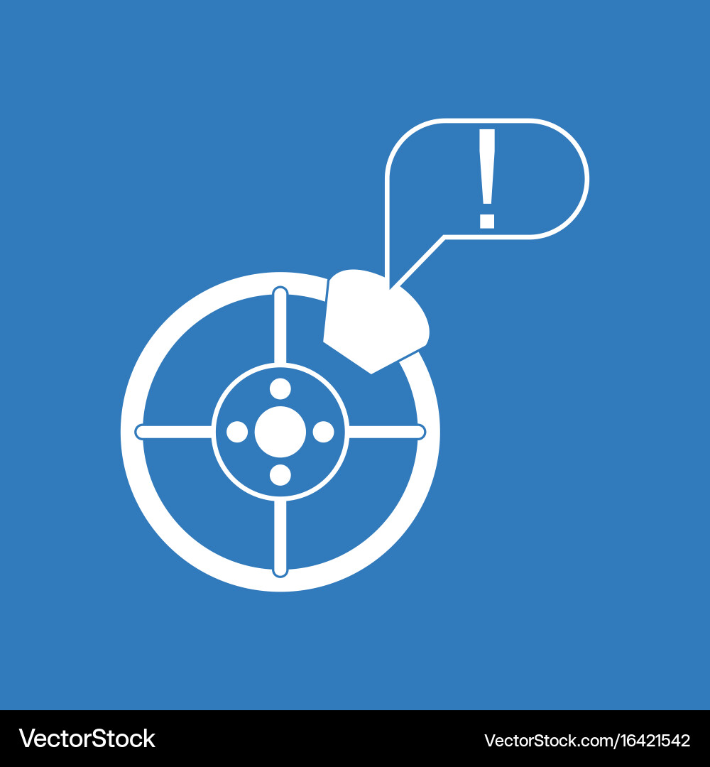 Icon steering wheel and sign Royalty Free Vector Image