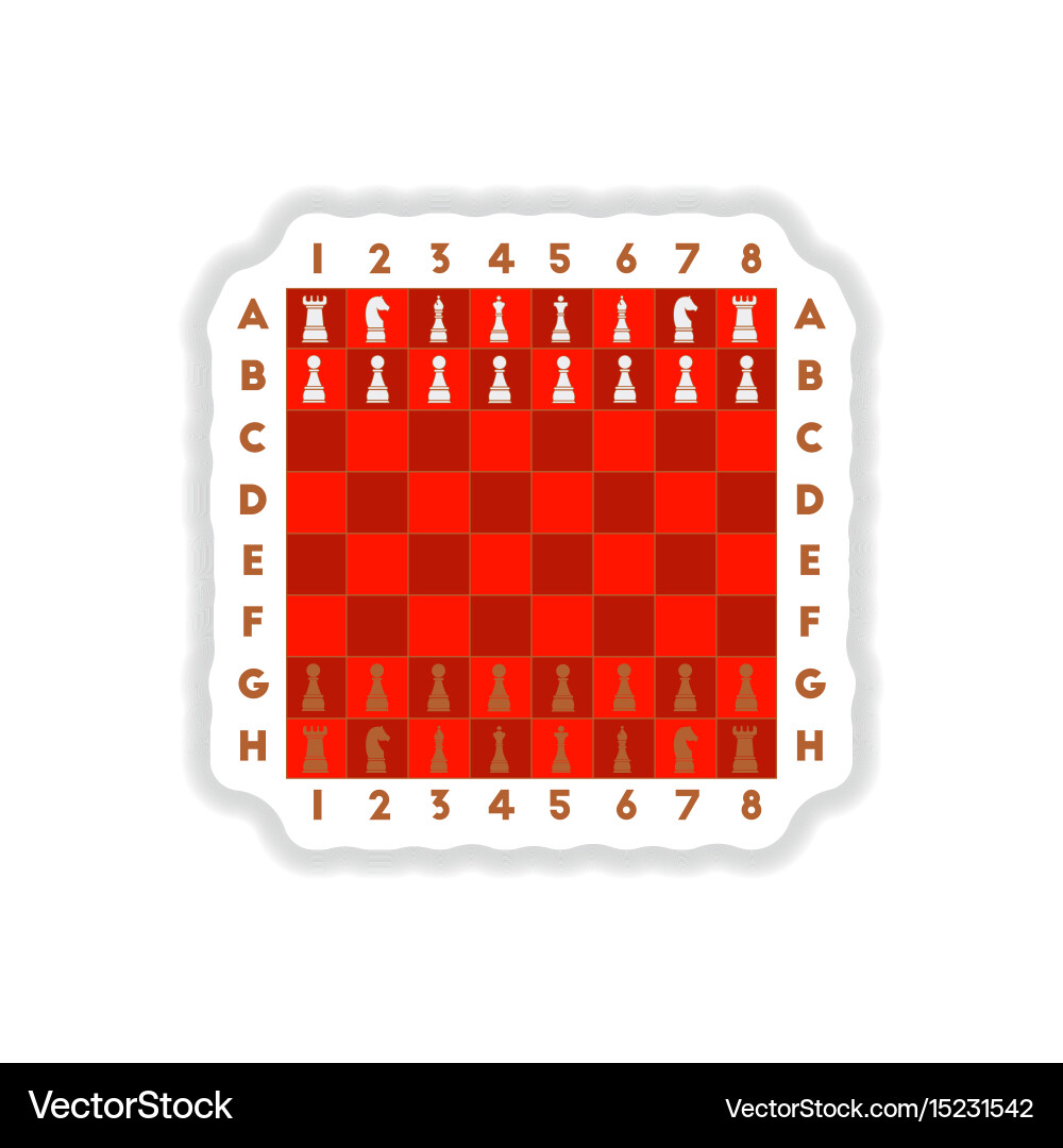 In paper sticker style chess Royalty Free Vector Image