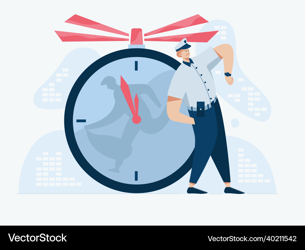 Police catching thief web template cartoon style Vector Image