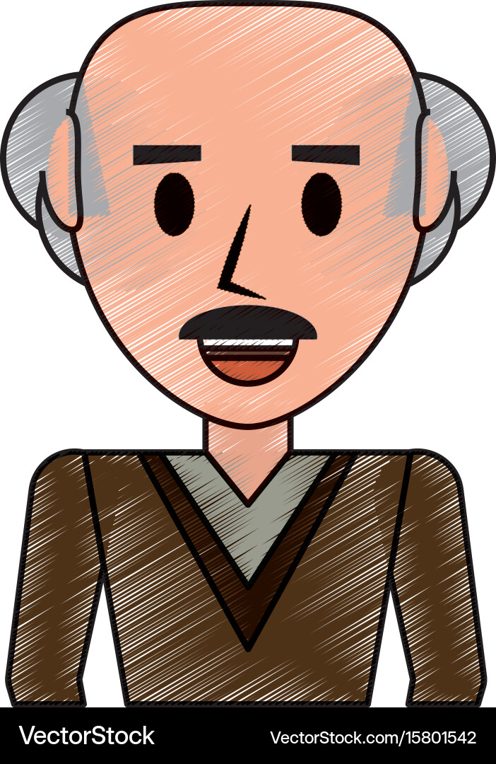 Retro old man cartoon Royalty Free Vector Image