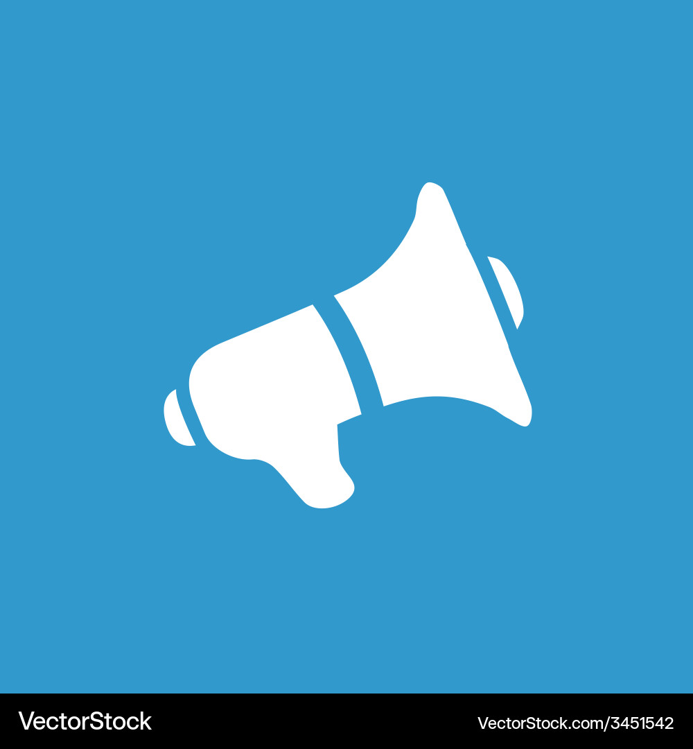 Speaker icon white on the blue background Vector Image