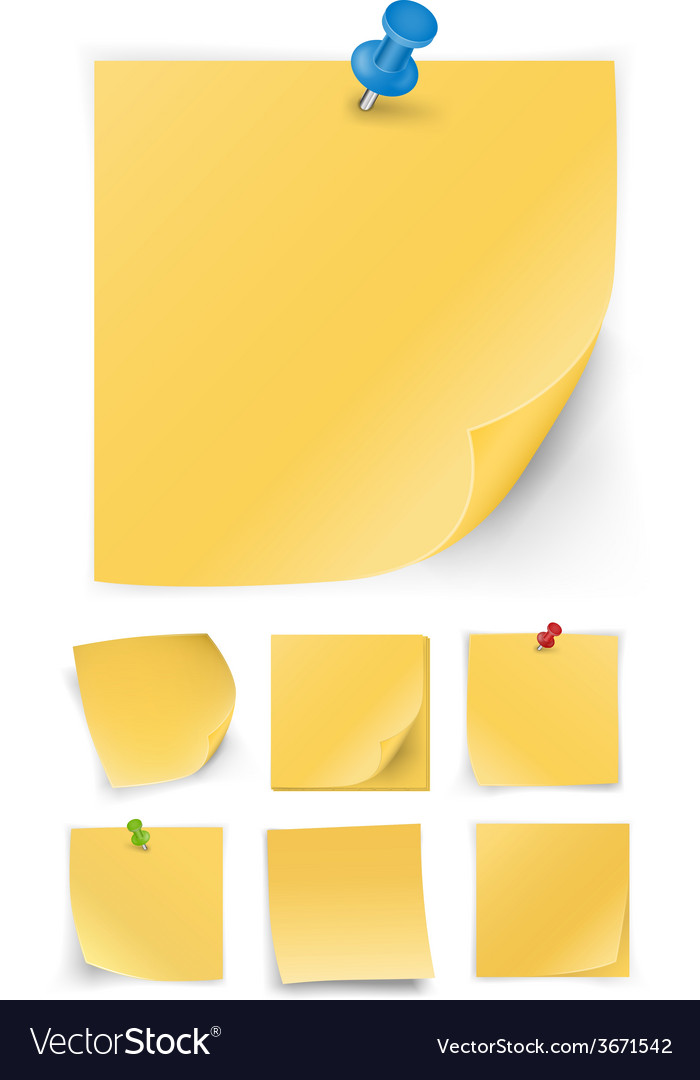 Sticky notes Royalty Free Vector Image - VectorStock