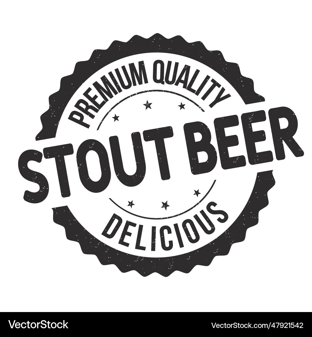 Stout beer grunge rubber stamp Royalty Free Vector Image