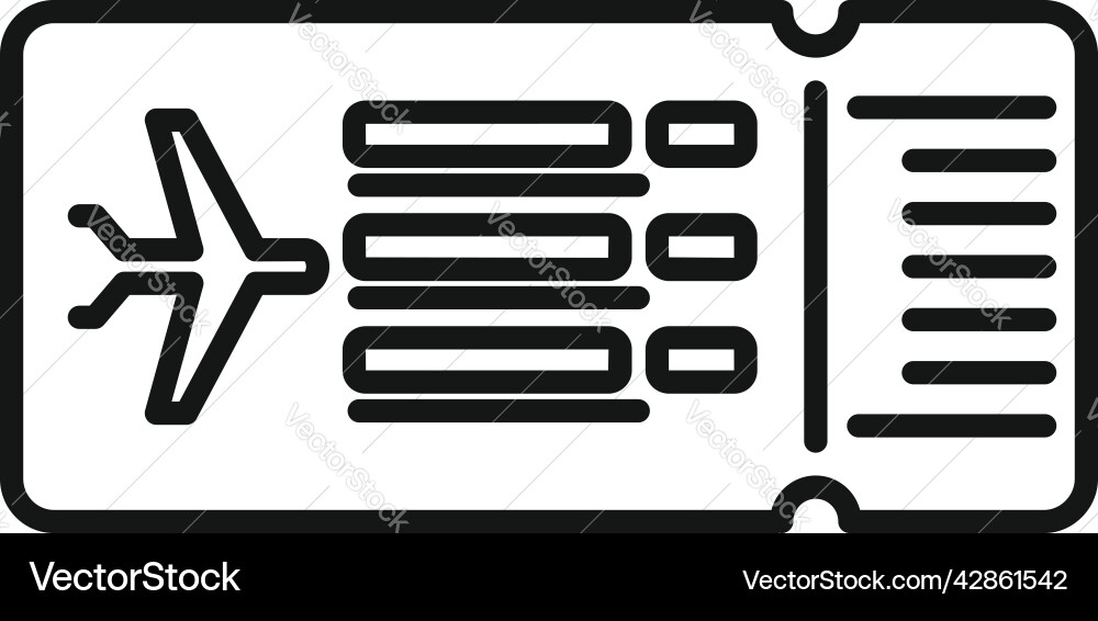 Template airline ticket icon outline fly Vector Image