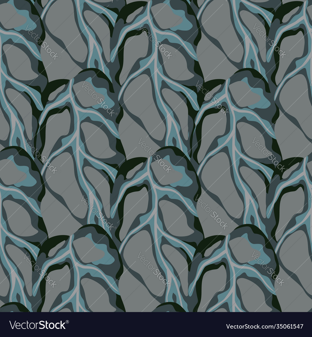 Abstract botanic seamless pattern with grey and Vector Image