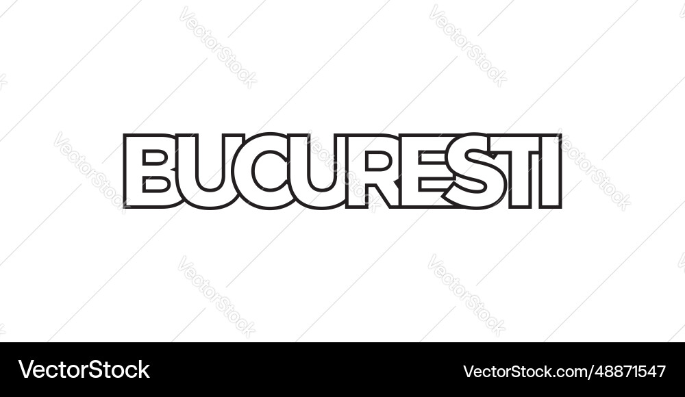 Bucharest in the romania emblem design Royalty Free Vector