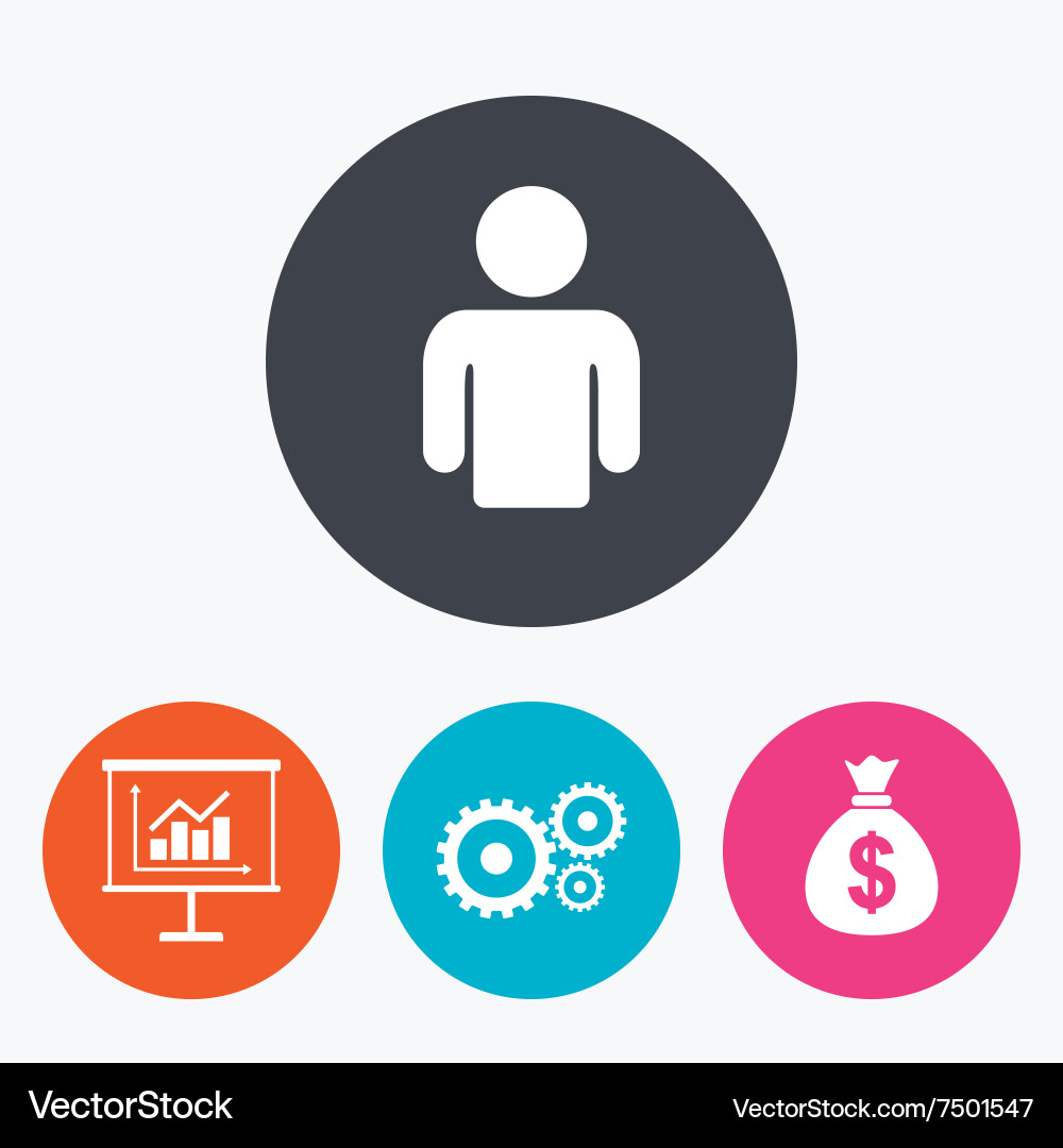 Business signs human and presentation board Vector Image