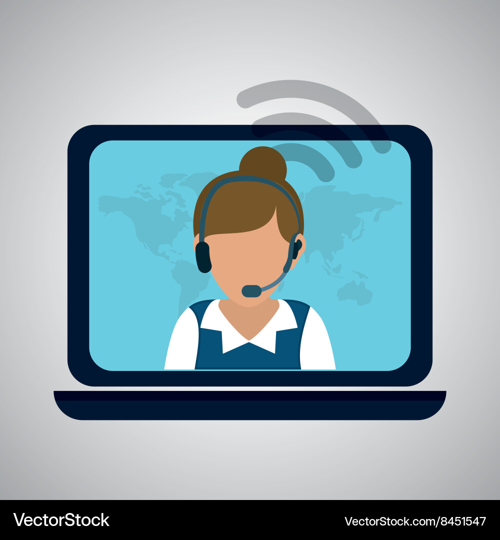 Design of call center editable Royalty Free Vector Image