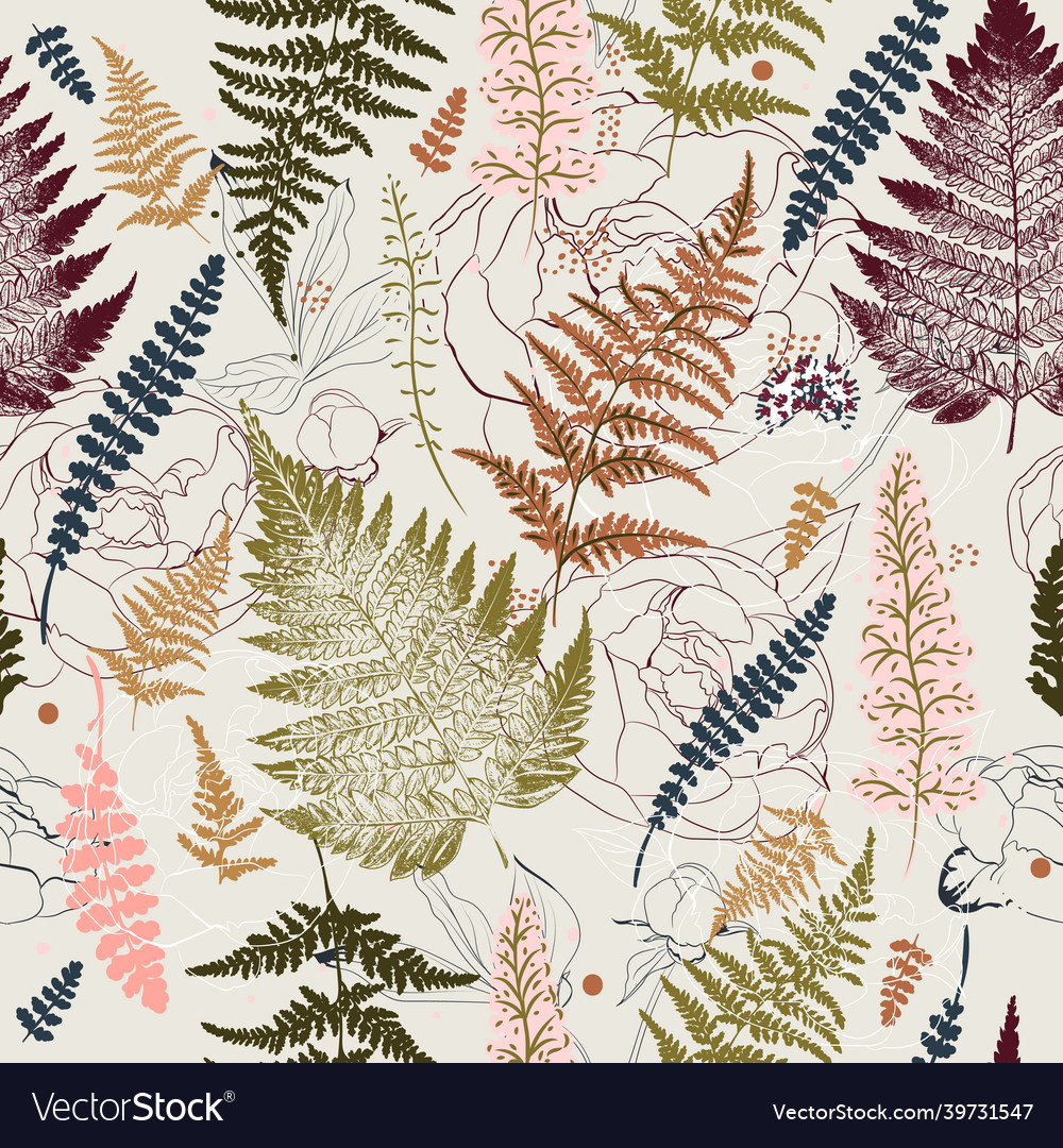 Fashion vintage fern seamless pattern for textile Vector Image