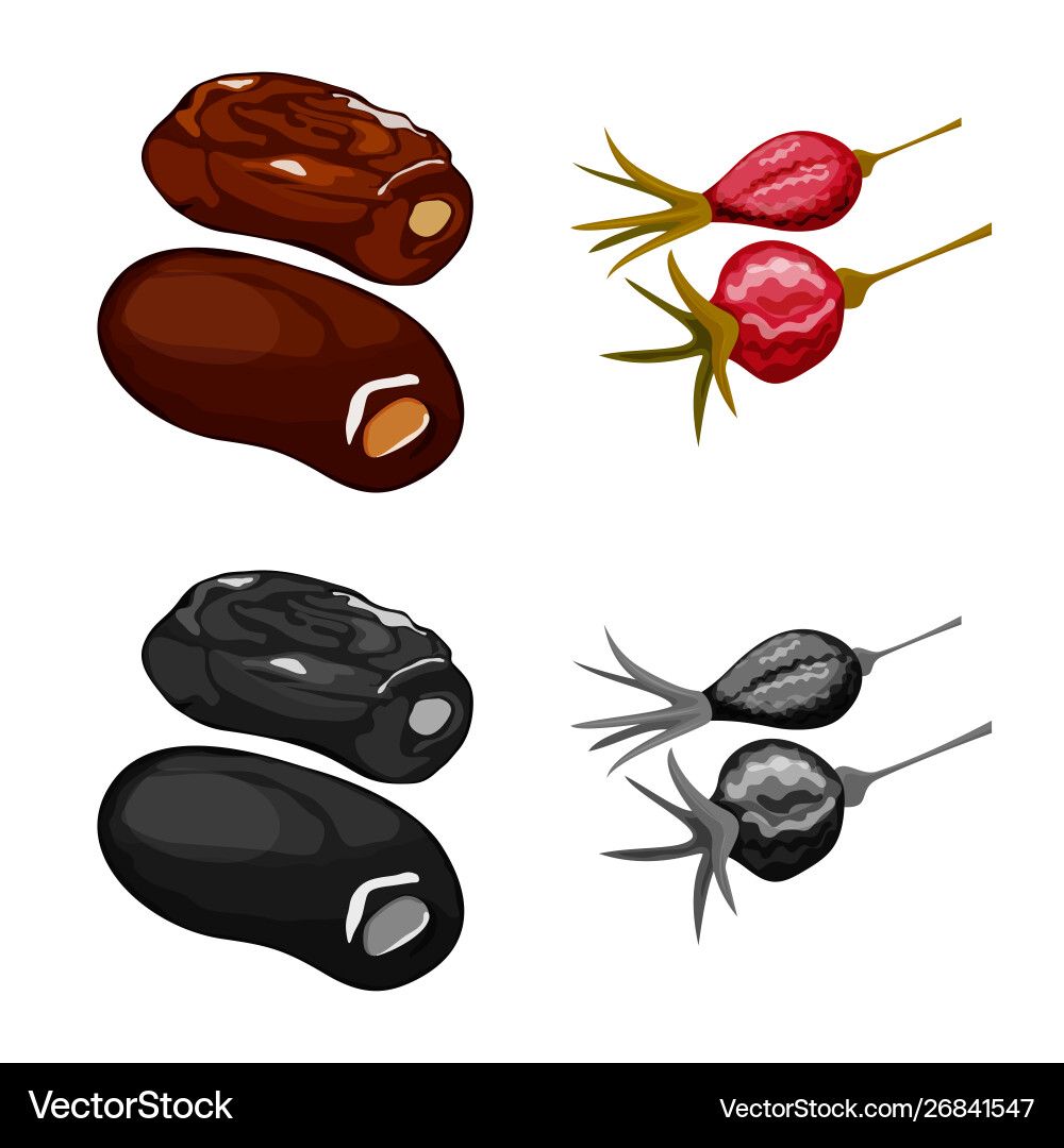 Food and raw icon set Royalty Free Vector Image