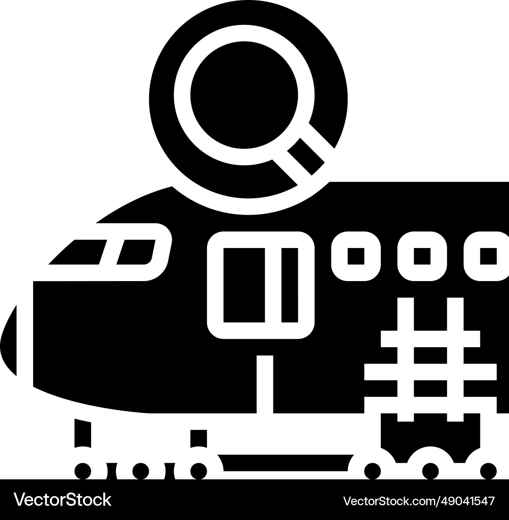 Fuselage examination aircraft glyph icon Vector Image