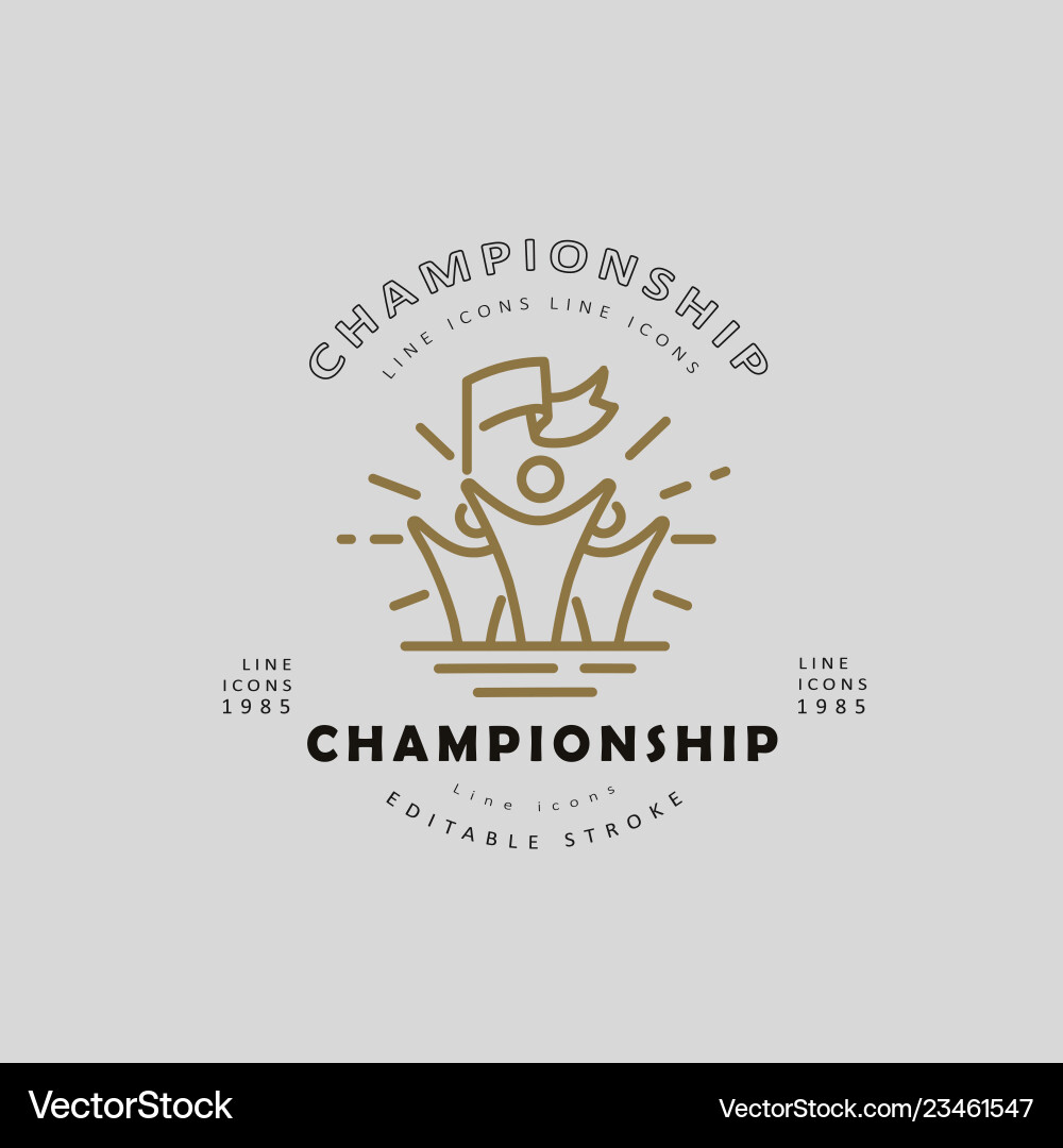 Icon and logo winner champion editable Royalty Free Vector