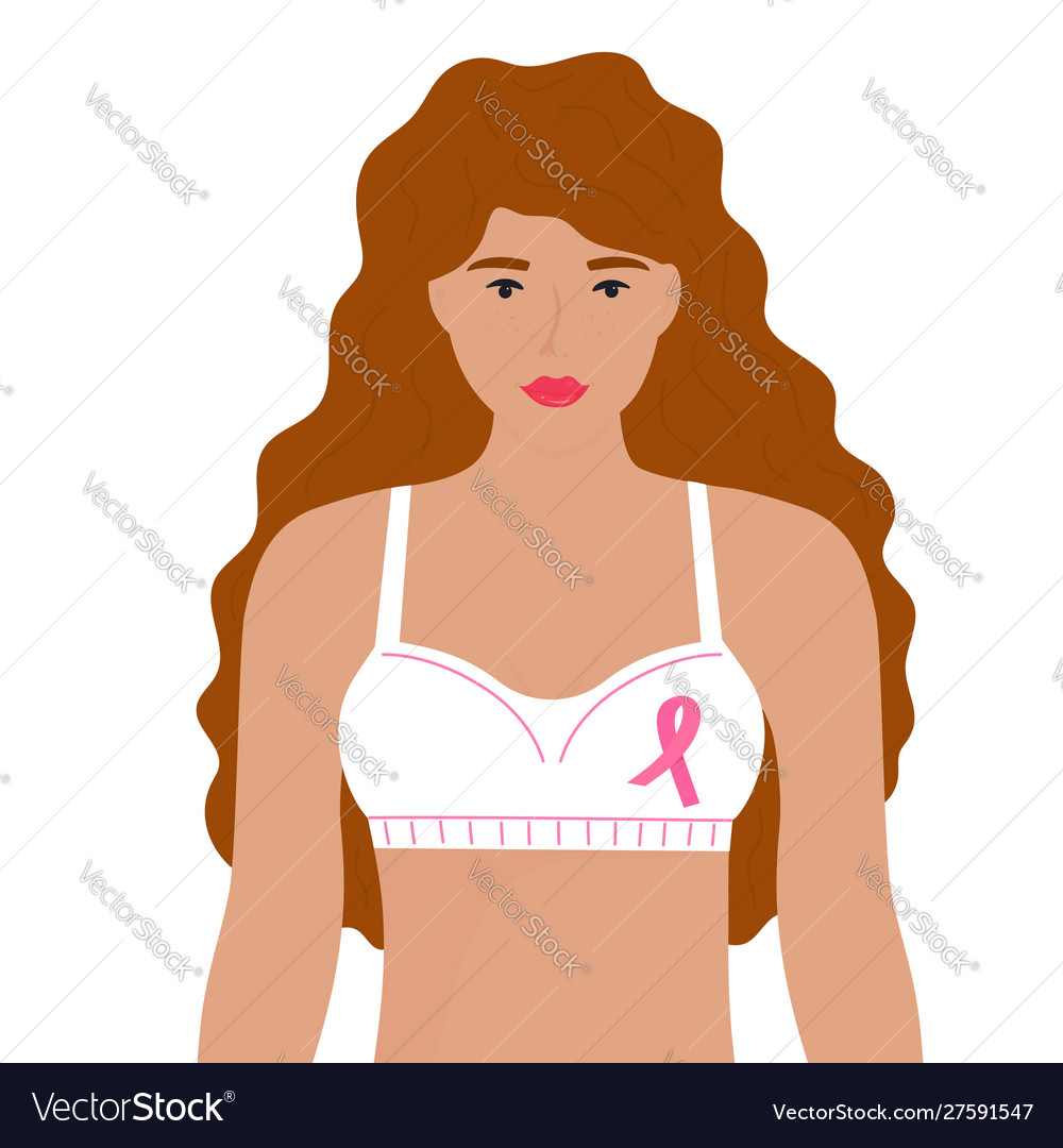 National Breast Cancer Awareness Month A Girl Vector Image