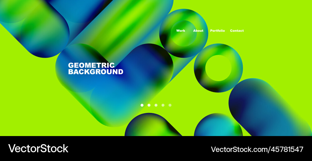 Round shapes and circles with liquid gradients Vector Image