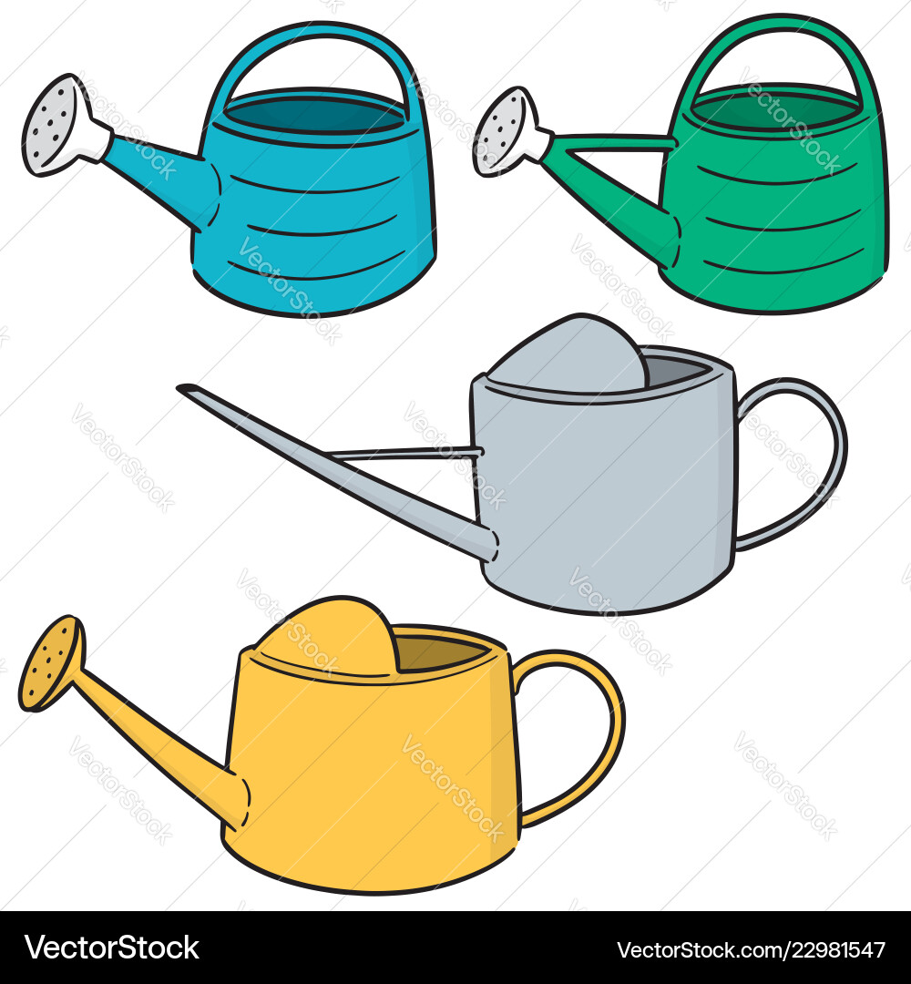 Set of watering can Royalty Free Vector Image - VectorStock