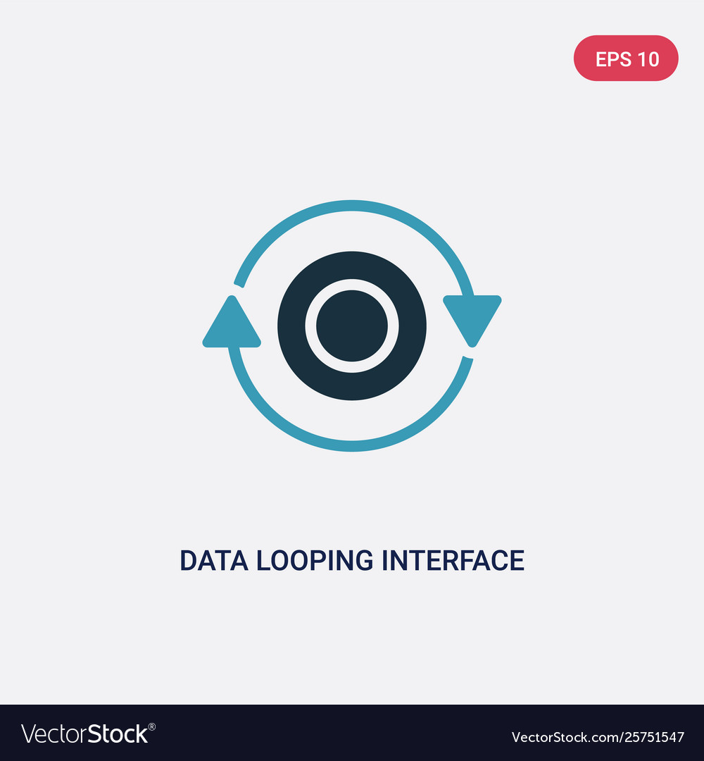 Two color data looping interface icon from user Vector Image