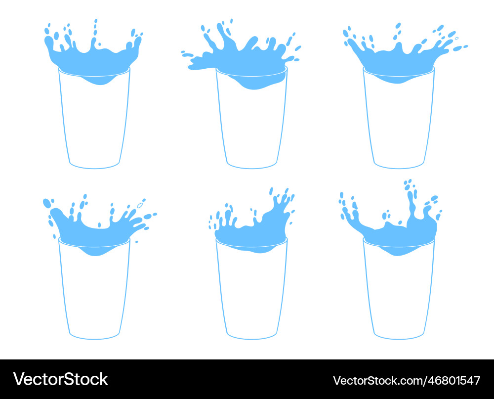 Water splash in glass design isolated Royalty Free Vector