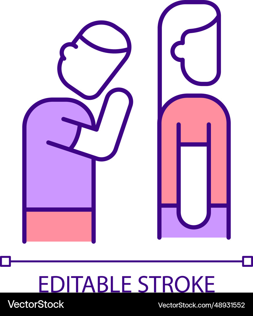 2d thin linear colorful lack of empathy icon Vector Image