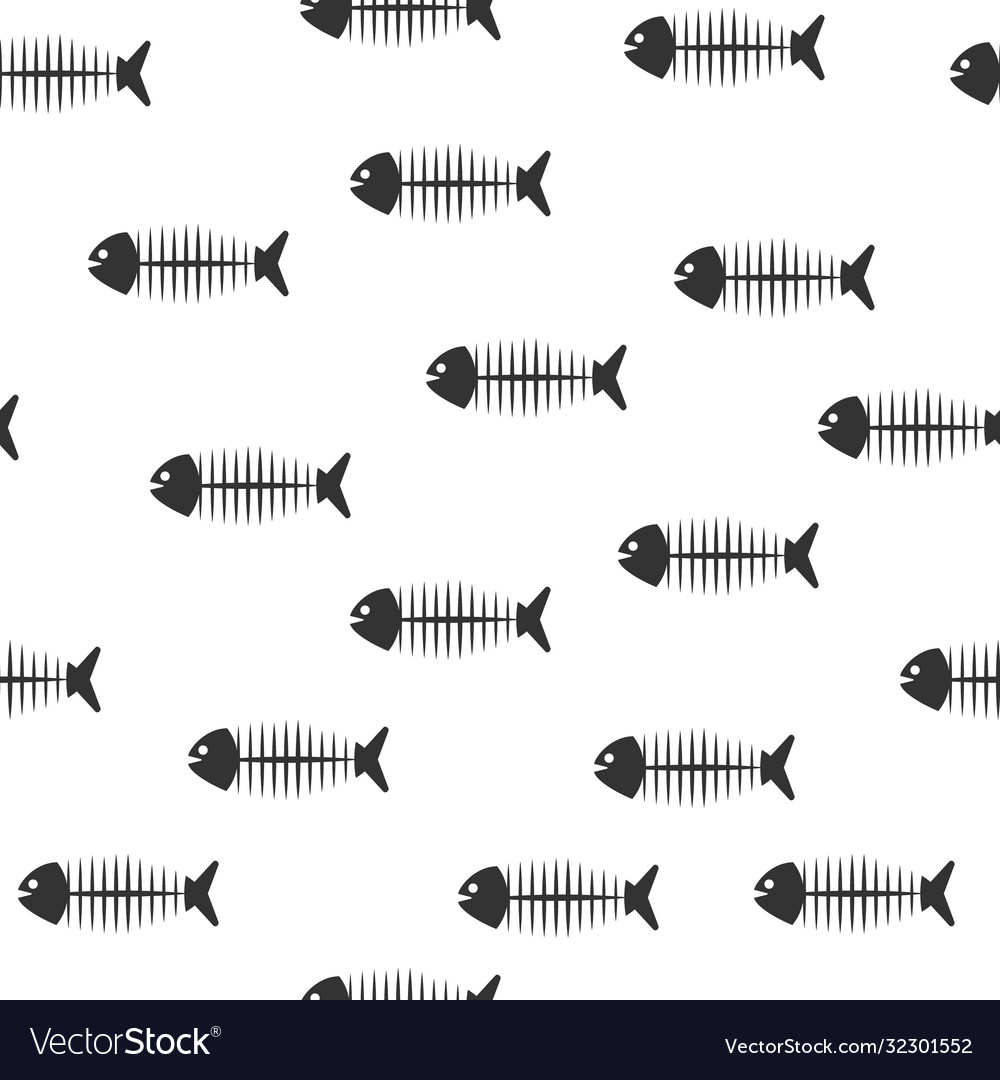 Creative seamless pattern skeleton fish Royalty Free Vector