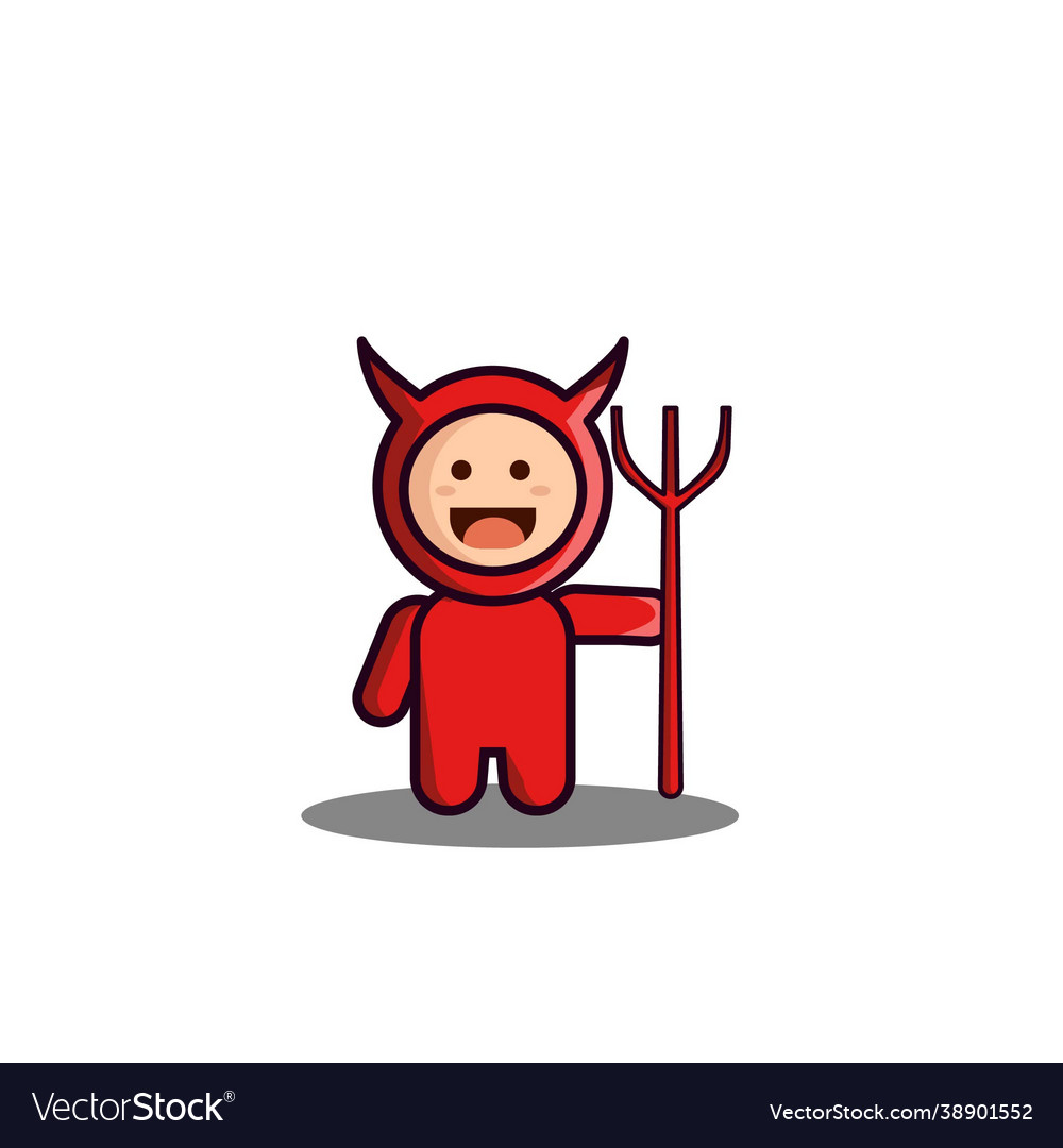 Cute devil simple style image devil isolated Vector Image