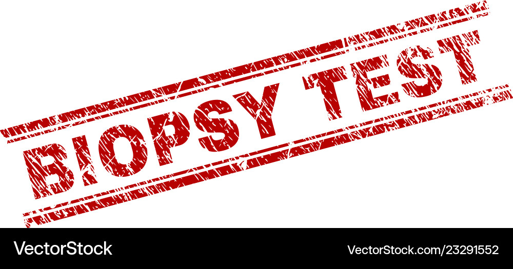 Grunge textured biopsy test stamp seal Royalty Free Vector