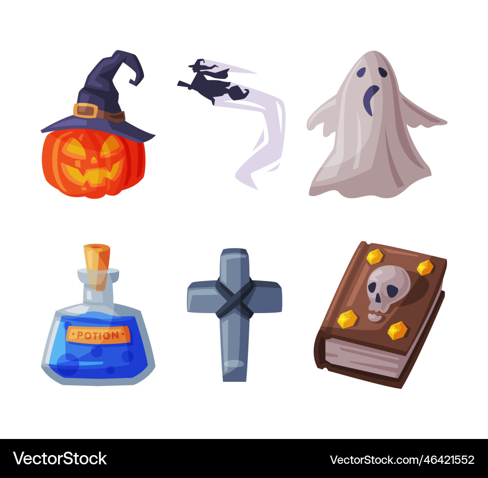Halloween holiday scary objects and symbol Vector Image