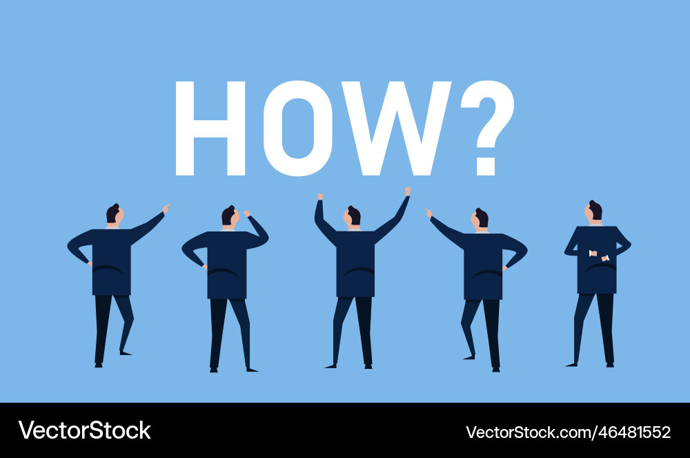 How big text businessman question think want Vector Image
