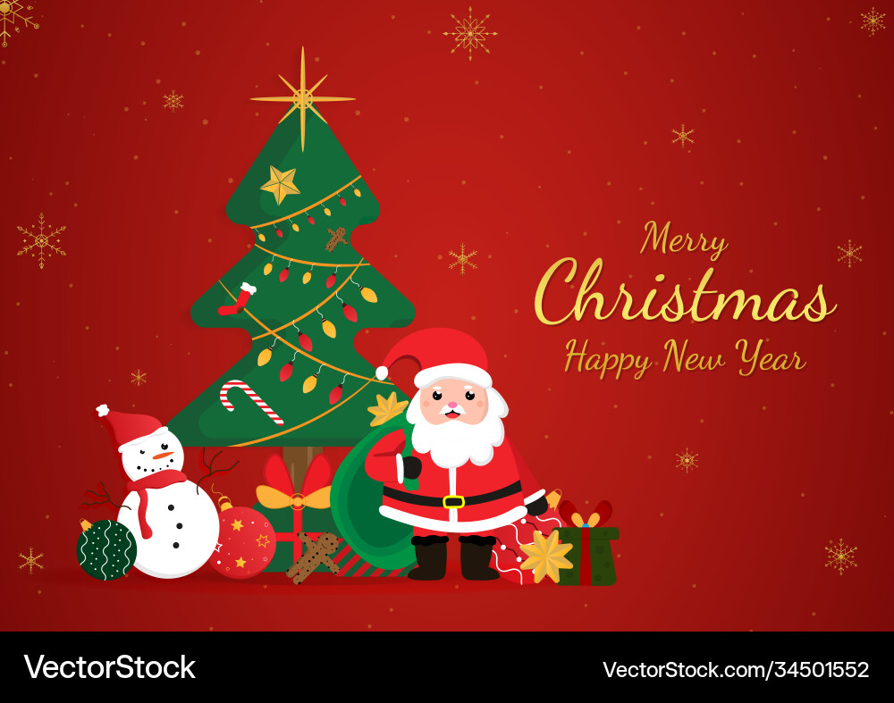 Merry christmas background element design Vector Image