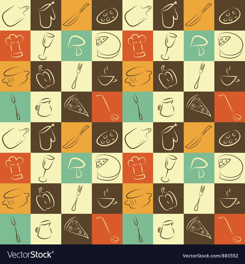Pattern with kitchen elements Royalty Free Vector Image