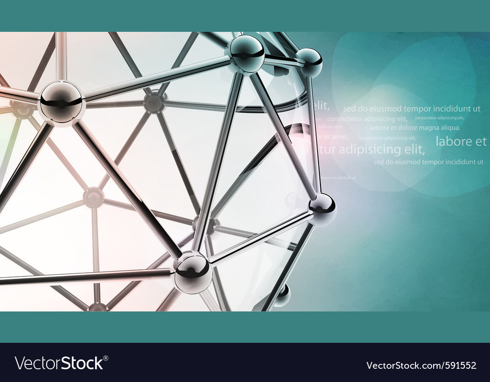Scientific 3d model molecule an atom Royalty Free Vector
