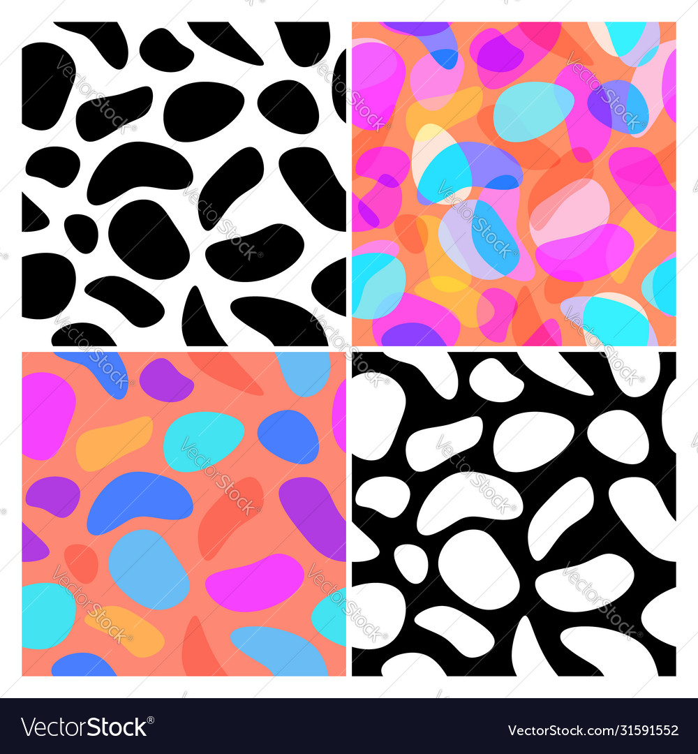 Set Blob Seamless Pattern Background Fluid Vector Image