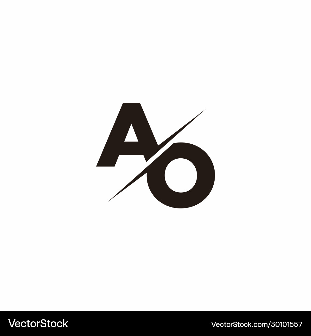Ao logo letter monogram slash with modern Vector Image