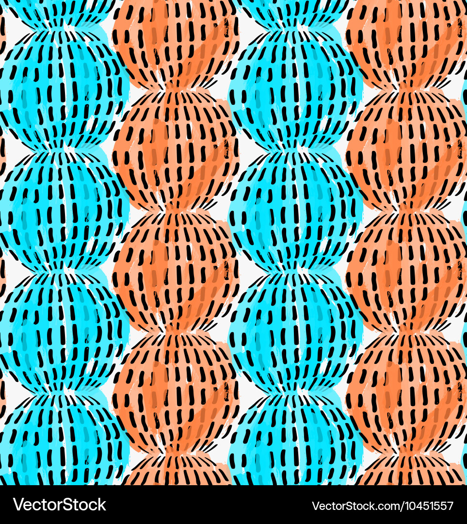 Artistic color brushed blue orange circles Vector Image