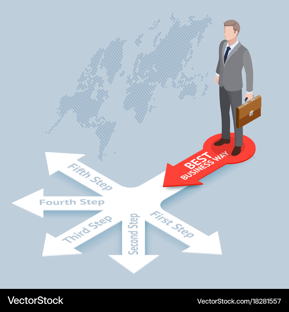 Best business way isometric concept design Vector Image