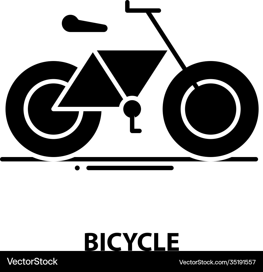 Bicycle symbol icon black sign Royalty Free Vector Image
